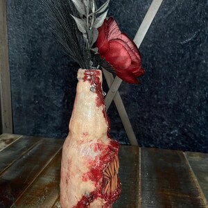 Scary Horror Mouth and Teeth Bud Vase With Gothic Flowers Dark Art ...