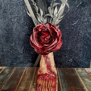 Scary Horror Mouth and Teeth Bud Vase With Gothic Flowers Dark Art ...