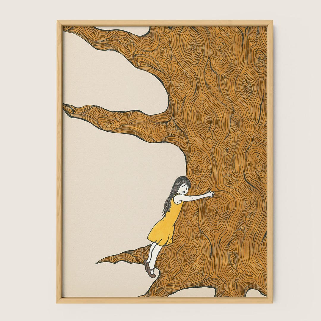 Wall Art Print Girl Nursery Wall Decor Tree Hugger Art Baby Girl Gift ...