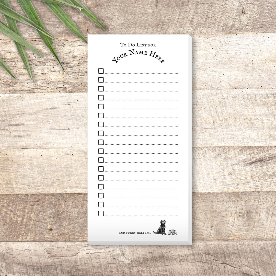 Customized Dog to Do List Notepad, Personalized, Customized, Dogs ...