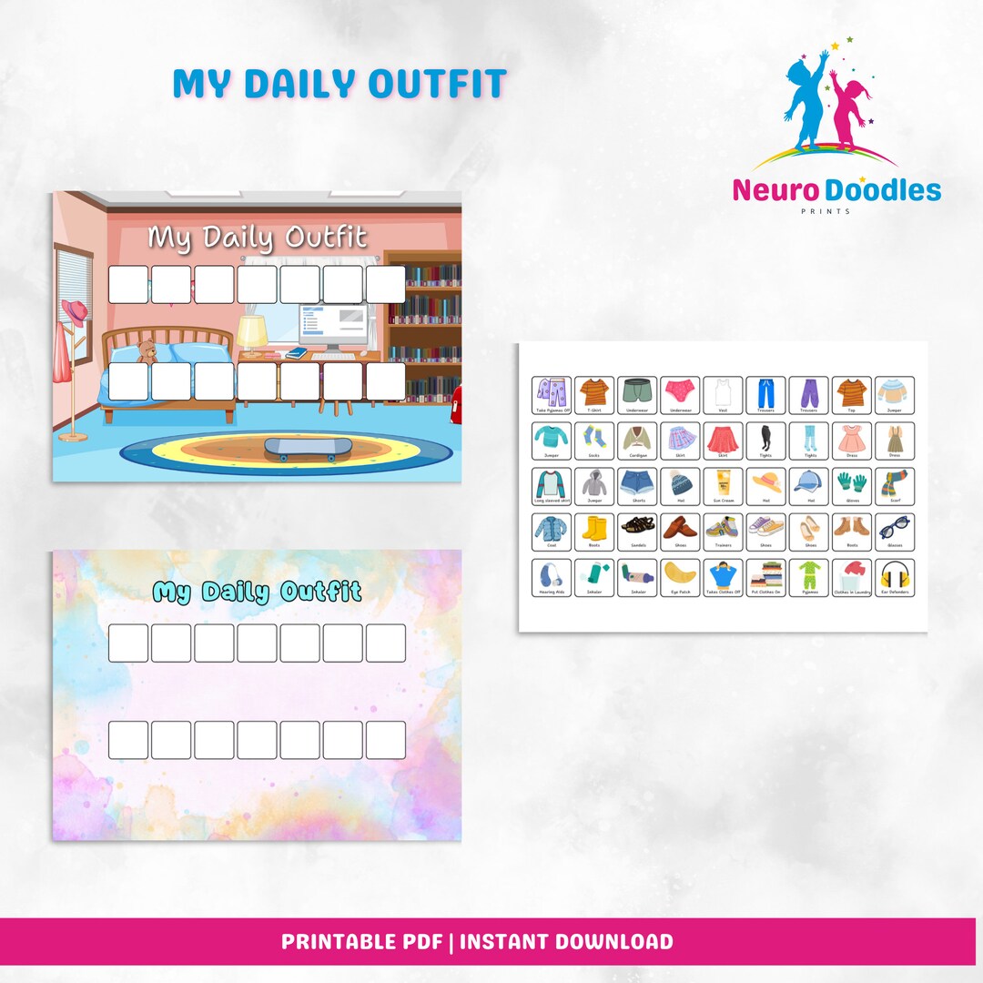 Getting Dressed Visual Chart | Autism Aid | My Daily Outfit Chart ...