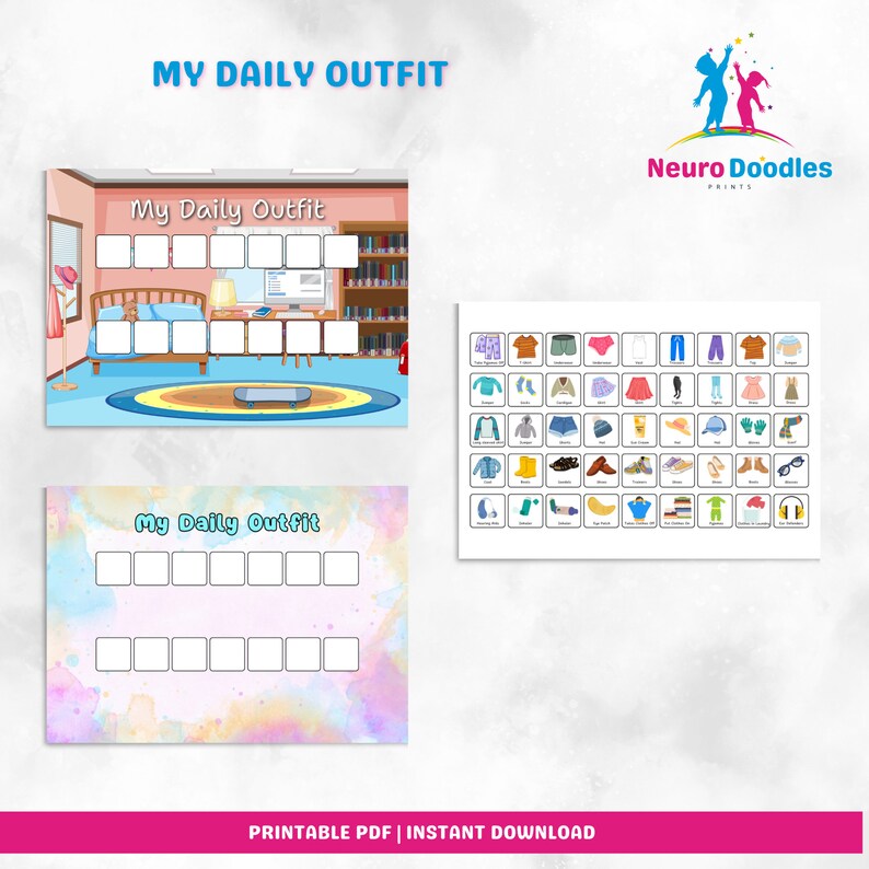 Getting Dressed Visual Chart | Autism Aid | My Daily Outfit Chart ...