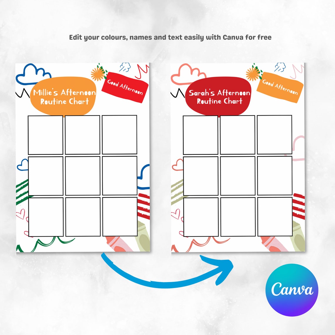 Morning and Bedtime Routine Chart Printable Routines Editable Checklist ...