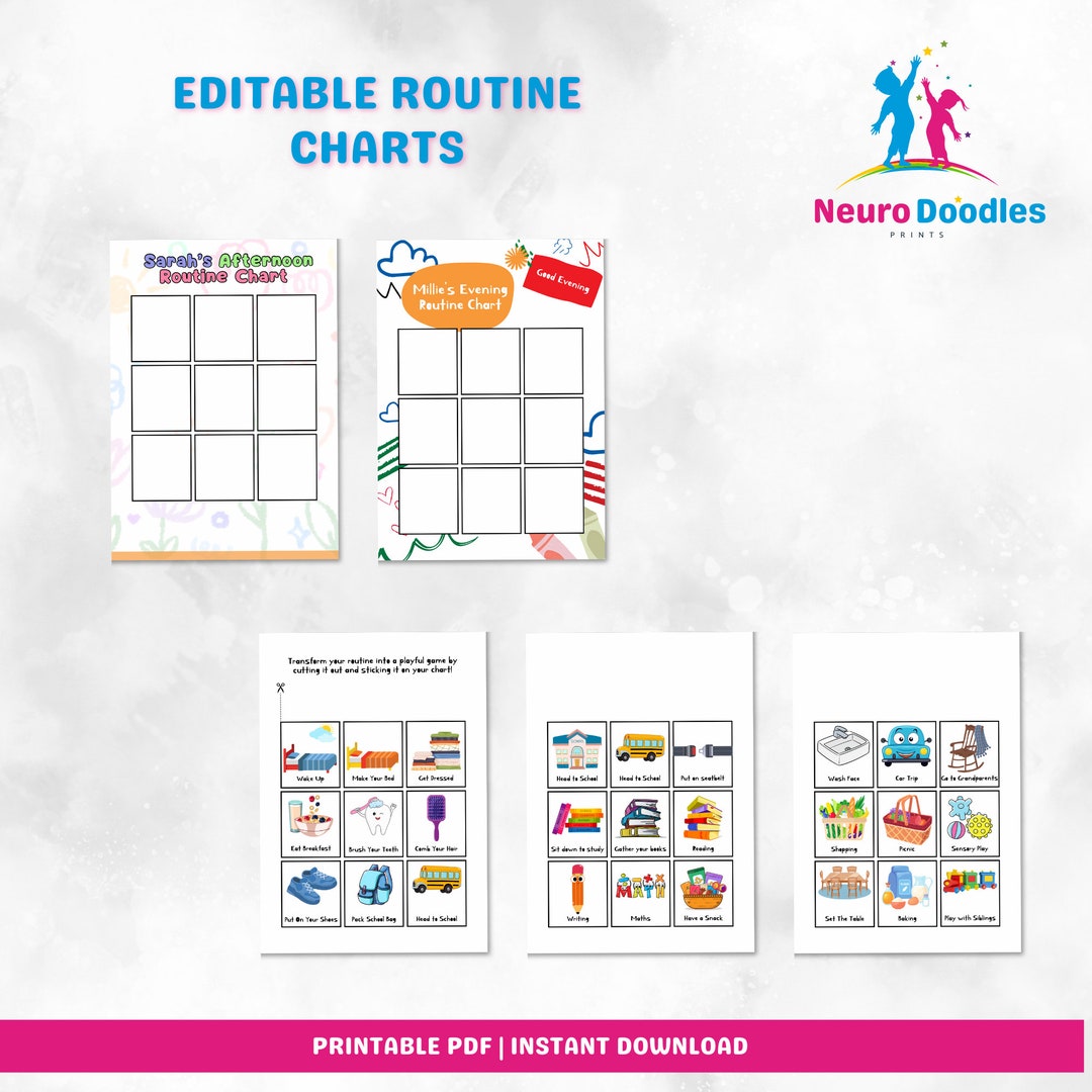 Morning and Bedtime Routine Chart | Printable Routines | Editable ...