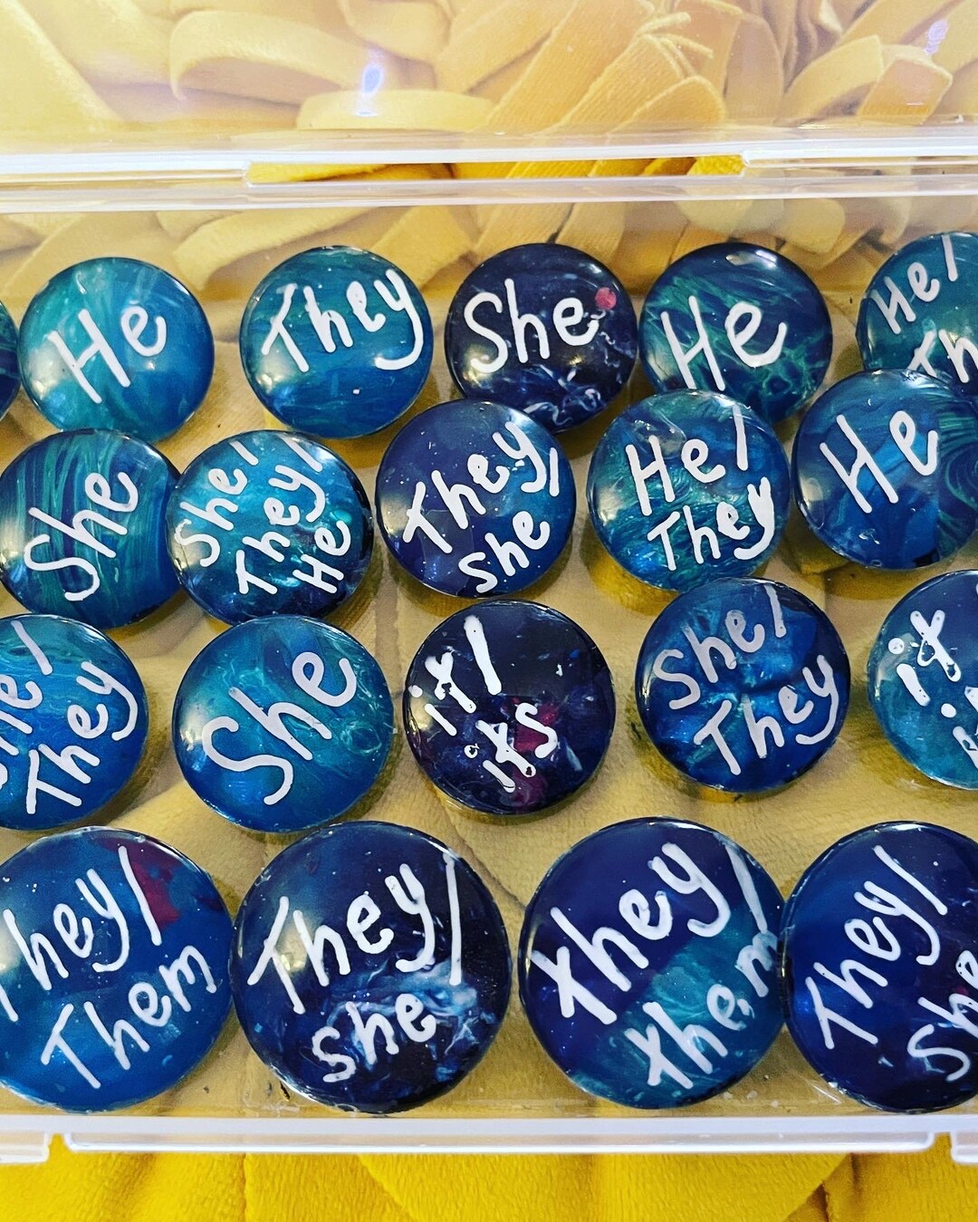 Fluid and Non-pronoun Pronoun Pins Abstract Art Made From My - Etsy