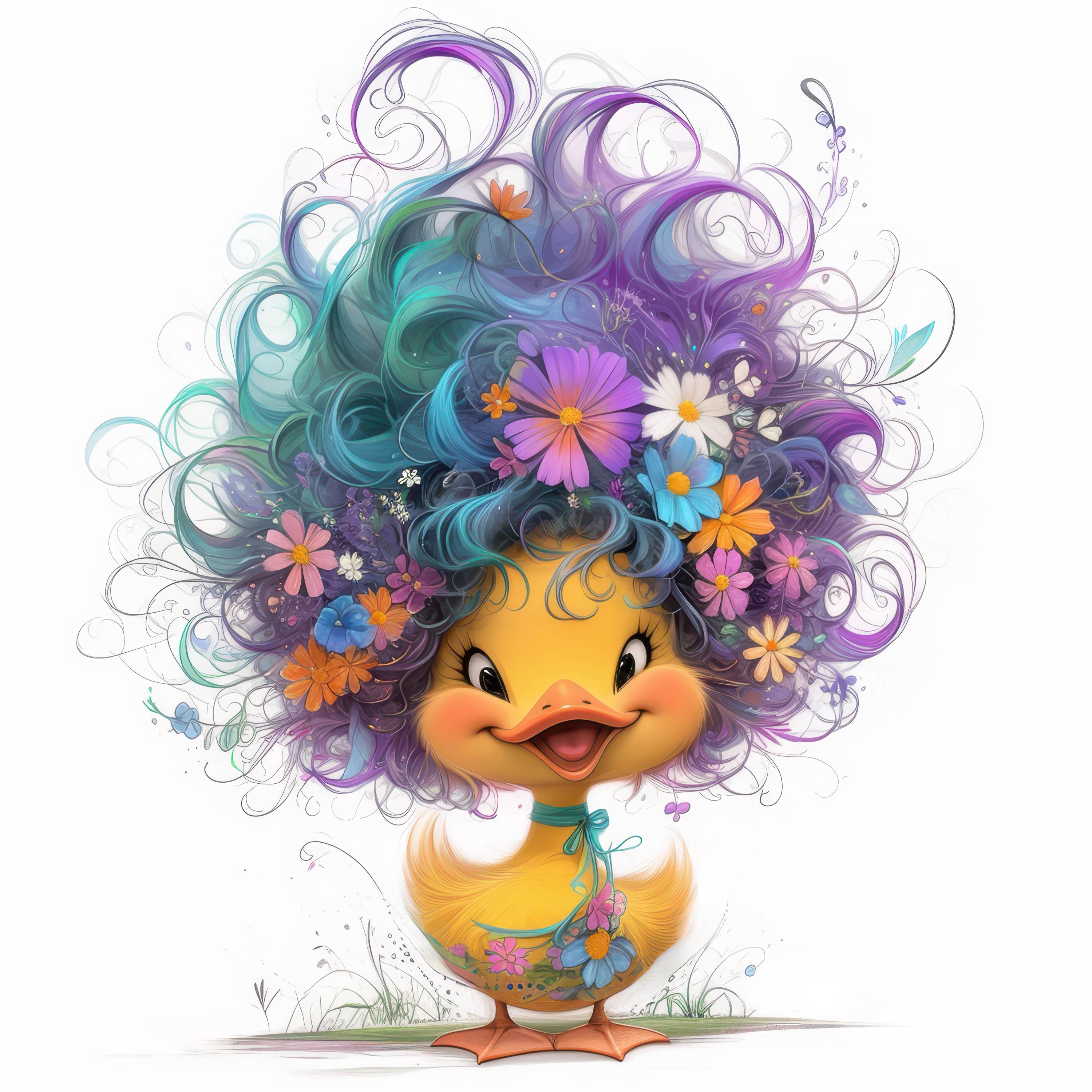 14 Frazzled Duck Clipart Bundle, Funny Farm Animal Illustration ...