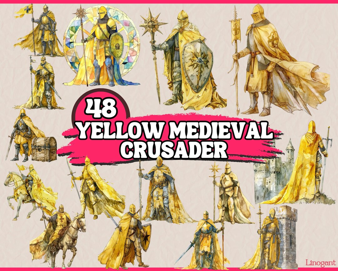 48 PNG Medieval Crusader Clipart | Yellow Medieval Warrior Clipart ...