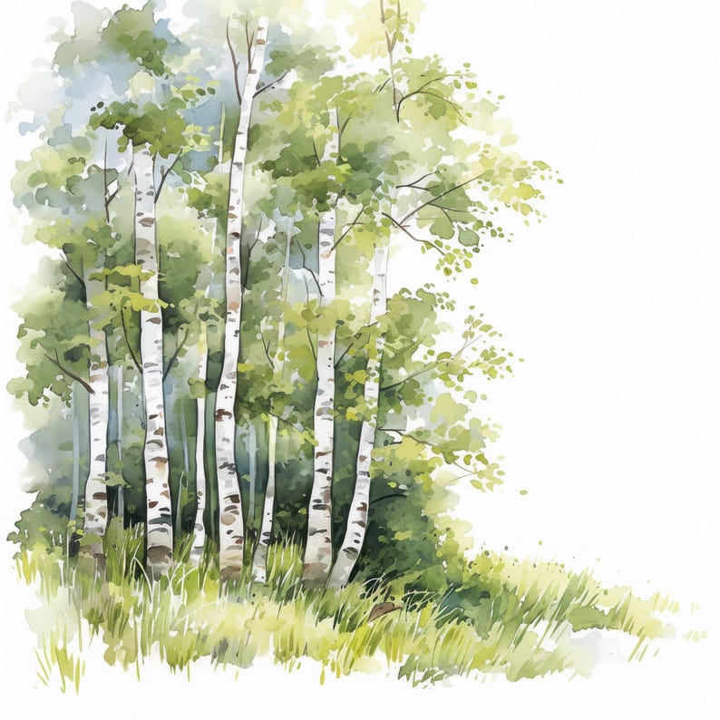 18 Spring Forest Clipart Bundle, Seasonal Woodland Nature Illustration ...