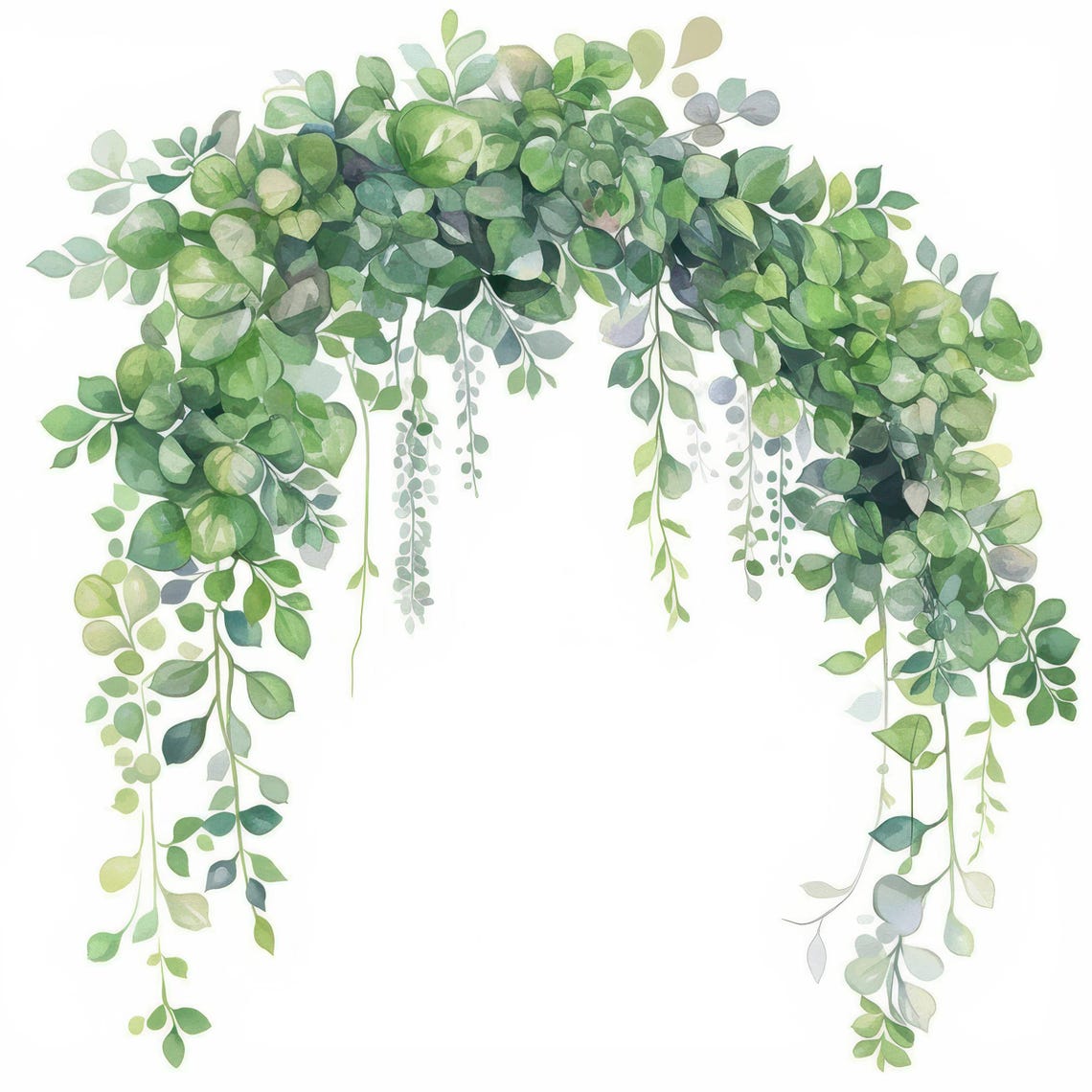 12 Greenery Leaves Arch Clipart Bundle, Invitation Decor Design ...