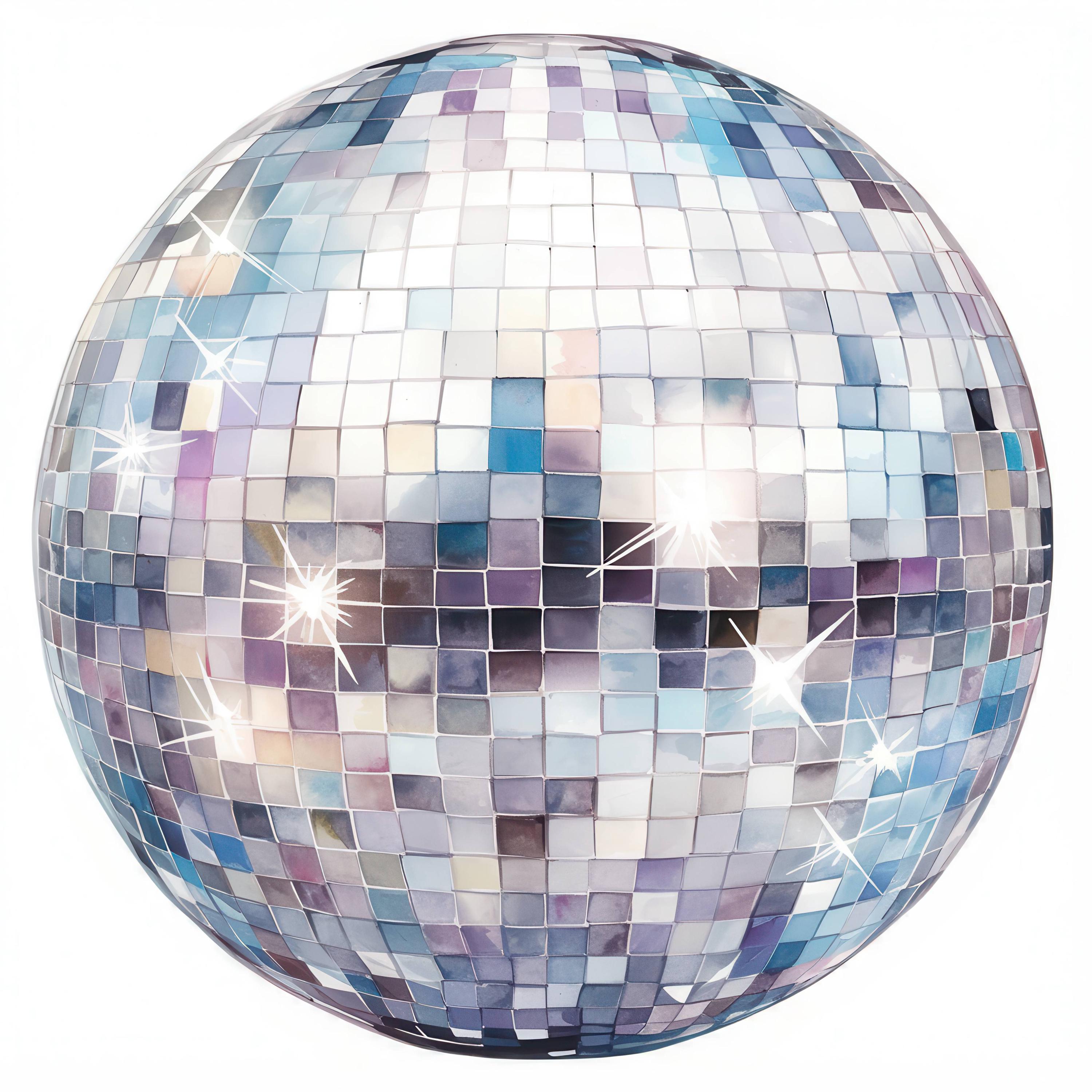 12 Silver Disco Balls Clipart Bundle, Retro Party Illustration ...