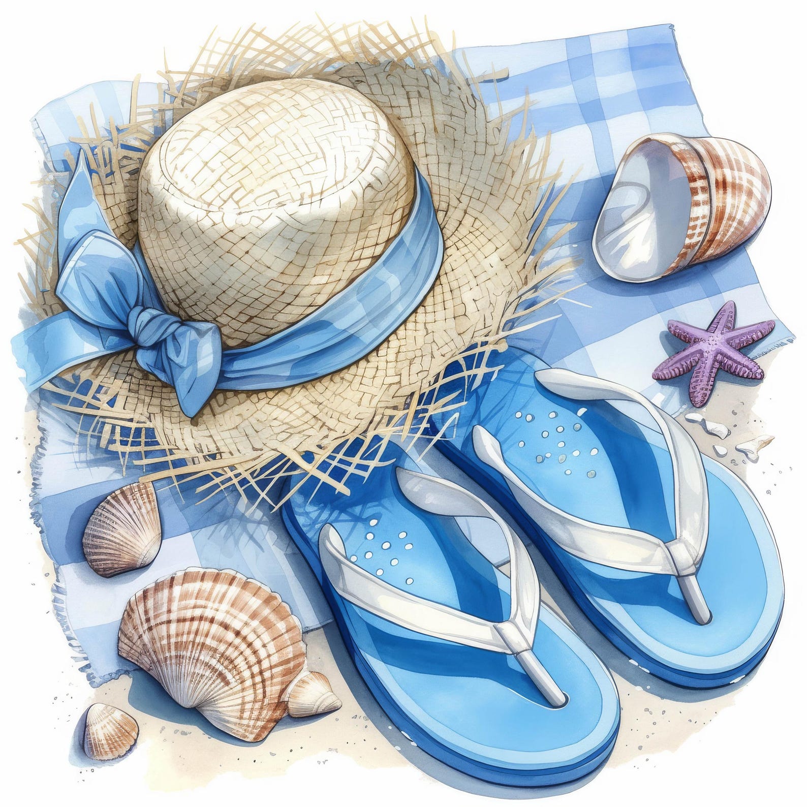 Sea Shell Scenery Clipart 11 High Res Watercolor Jpgs, Junk Journals ...