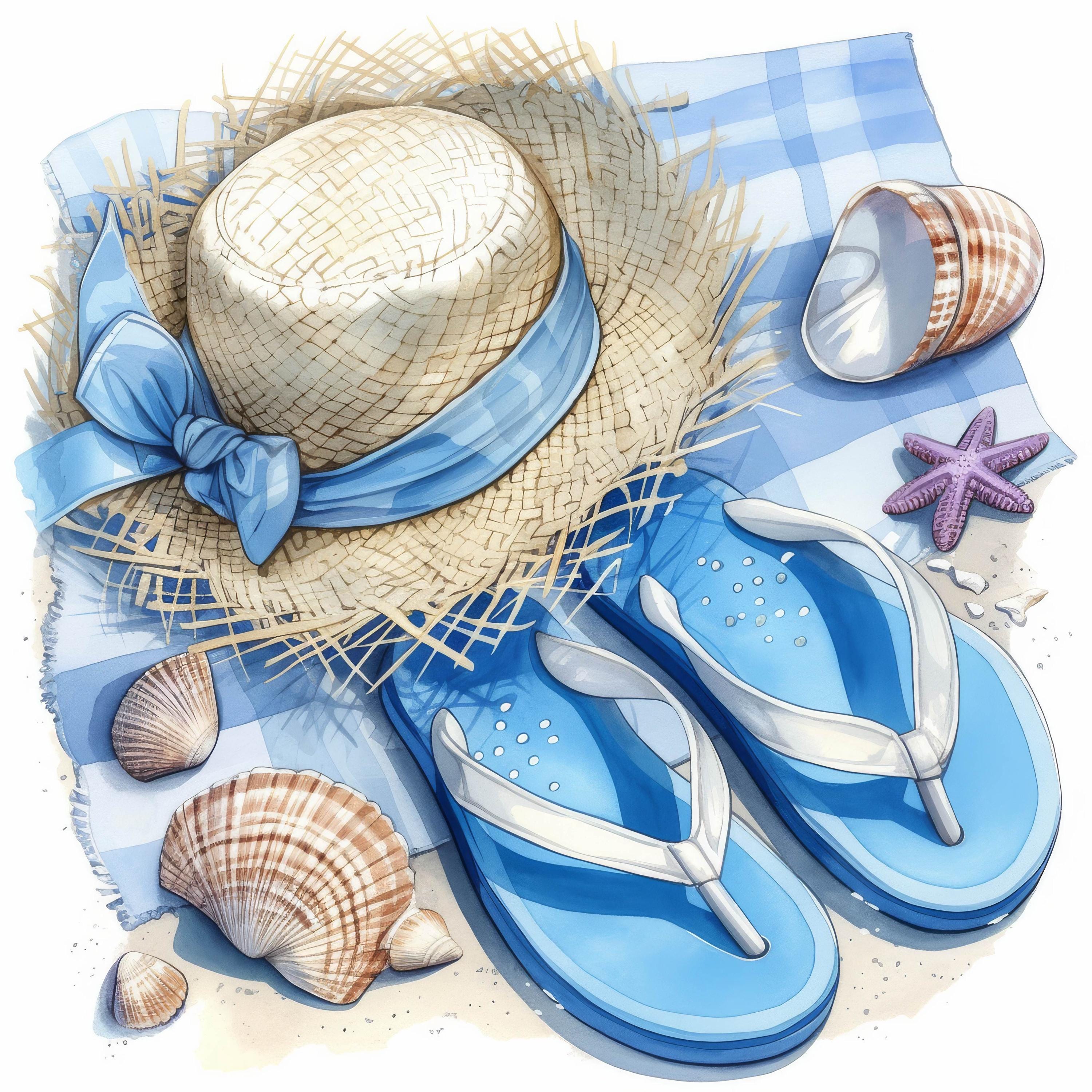 Sea Shell Scenery Clipart 11 High Res Watercolor Jpgs, Junk Journals ...