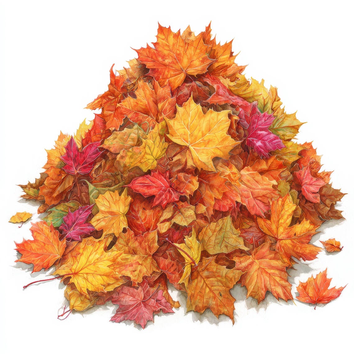 16 Festive Fall Leaves Clipart Bundle, Seasonal Autumn Foliage ...