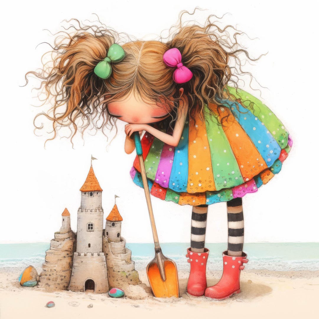 Fantasy Shoreline Castle Clip Art 11 High Res Watercolor Jpgs Junk ...
