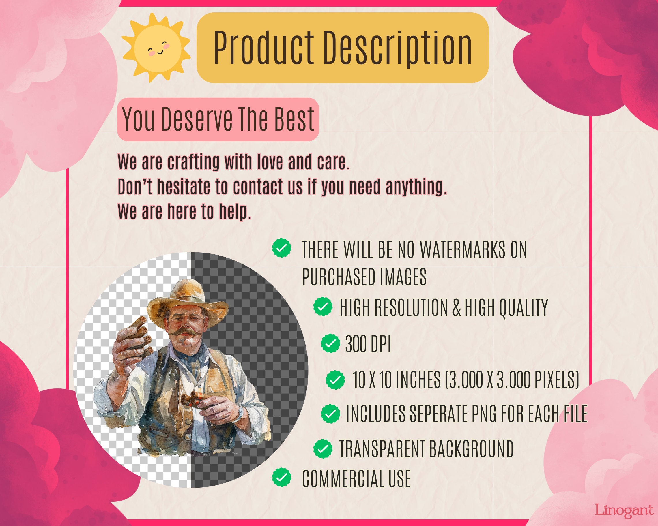 Watercolor Western Barmaid and Bartender Clipart Bundle, Cowboy Cowgirl ...