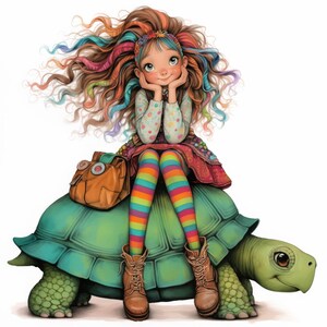 Quirky Turtle Clip Art 10 High Res Watercolor Jpgs for Junk Journaling ...