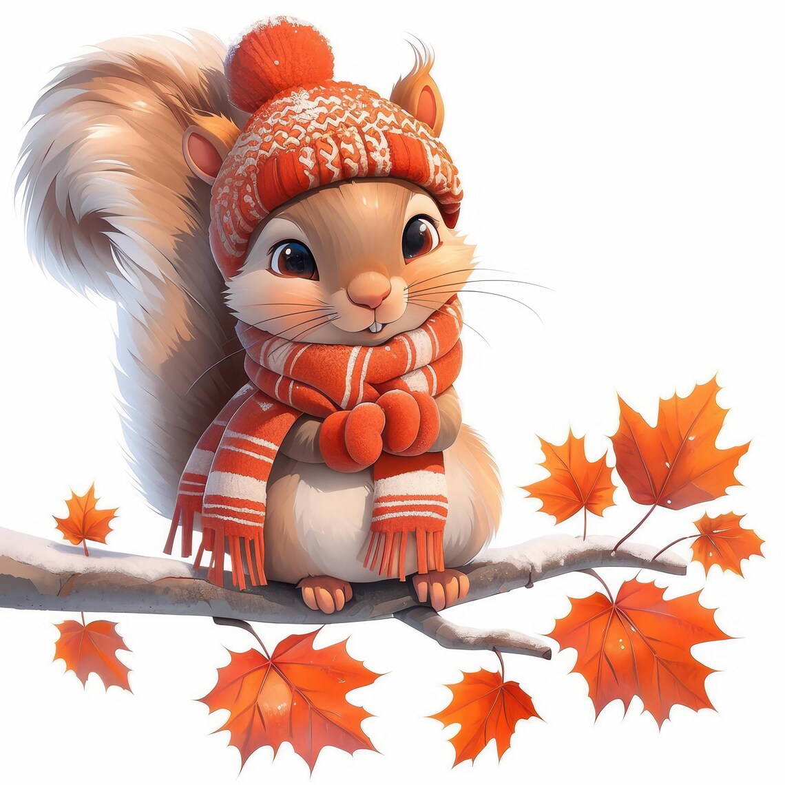 11 Cute Fall Squirrel Clipart Bundle, Autumn Woodland Animal ...
