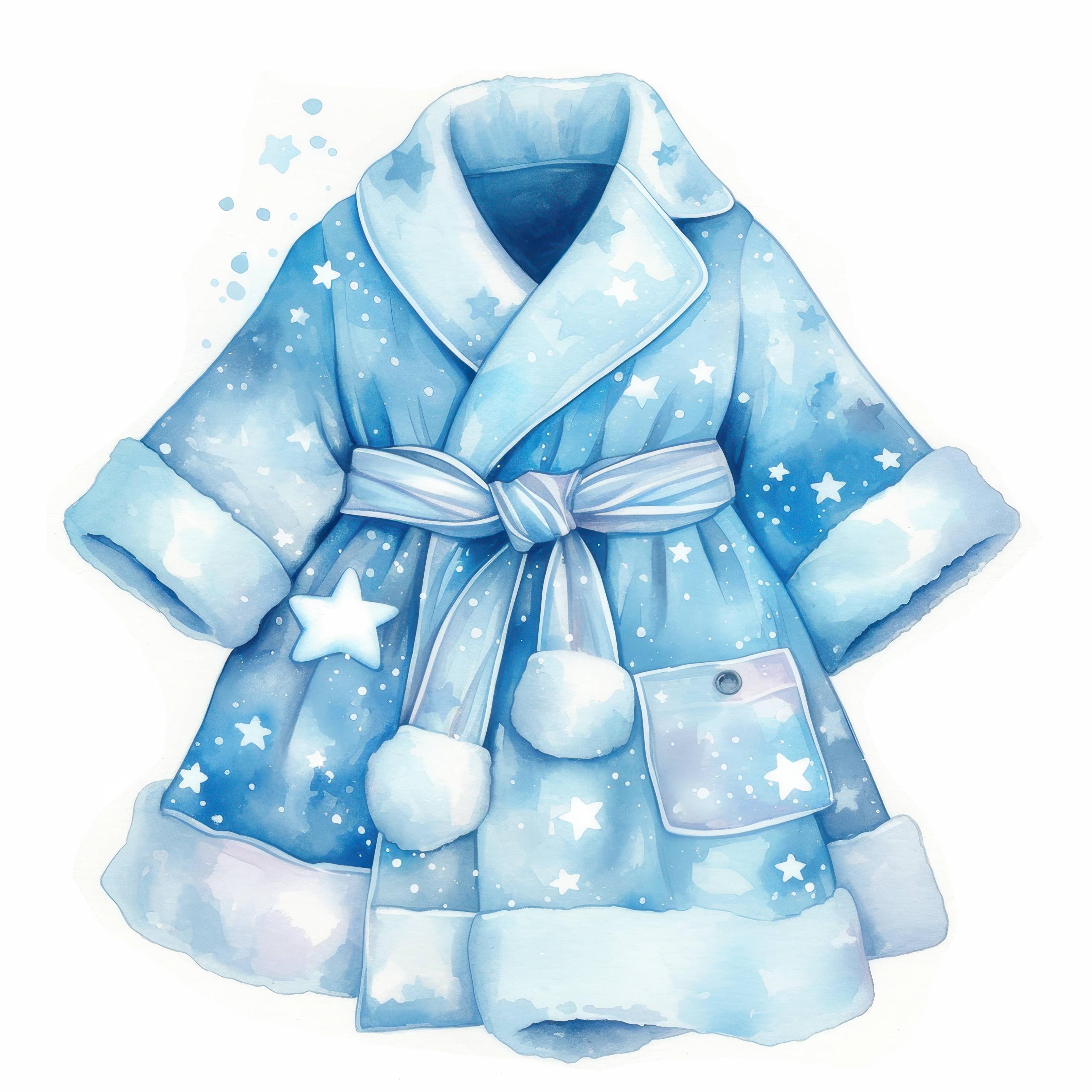 14 Baby Blue Bathrobe Clipart Bundle, Cute Baby Robe Illustration ...