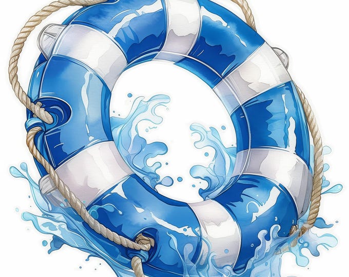 Watercolor Life Preserver Clipart, Set of Life Preserver, 10 High ...