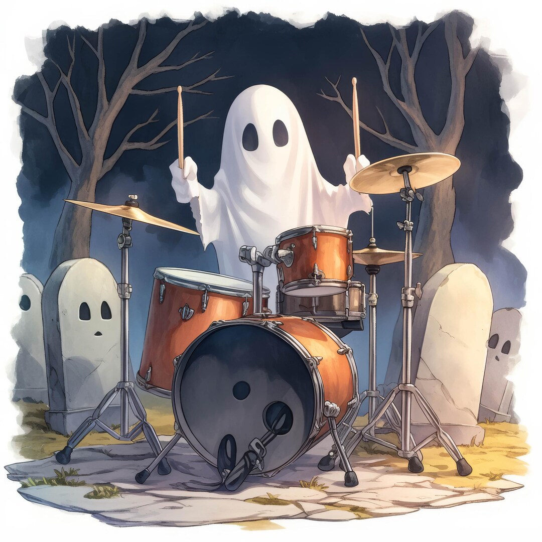 Musical Ghosts Clip Art 10 High Res Watercolor Jpgs for Junk Journaling ...