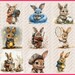 Watercolor Summer Bunny Clipart Bundle, Bunny Clip Art Set, Baby Rabbit ...