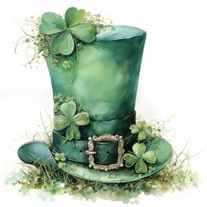 10 Leprechaun Hat Clipart Bundle, St. Patrick’s Day Accessory ...