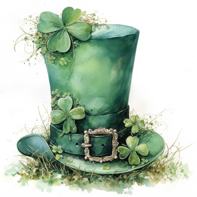 10 Leprechaun Hat Clipart Bundle, St. Patrick’s Day Accessory ...