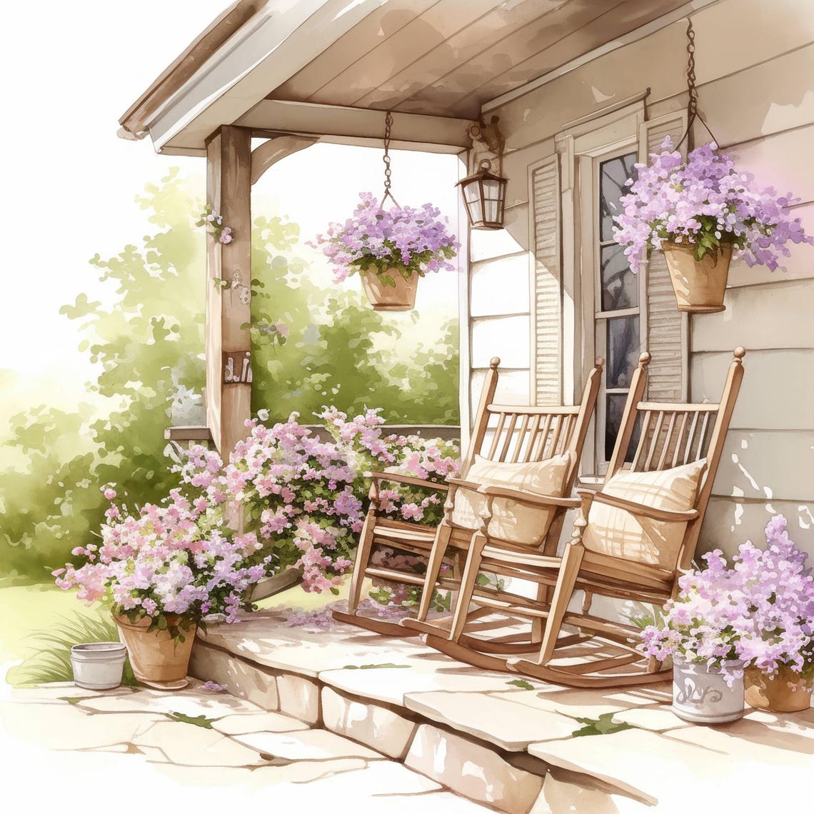 15 Spring Porch Clipart Bundle, Charming Outdoor Entrance Illustration ...