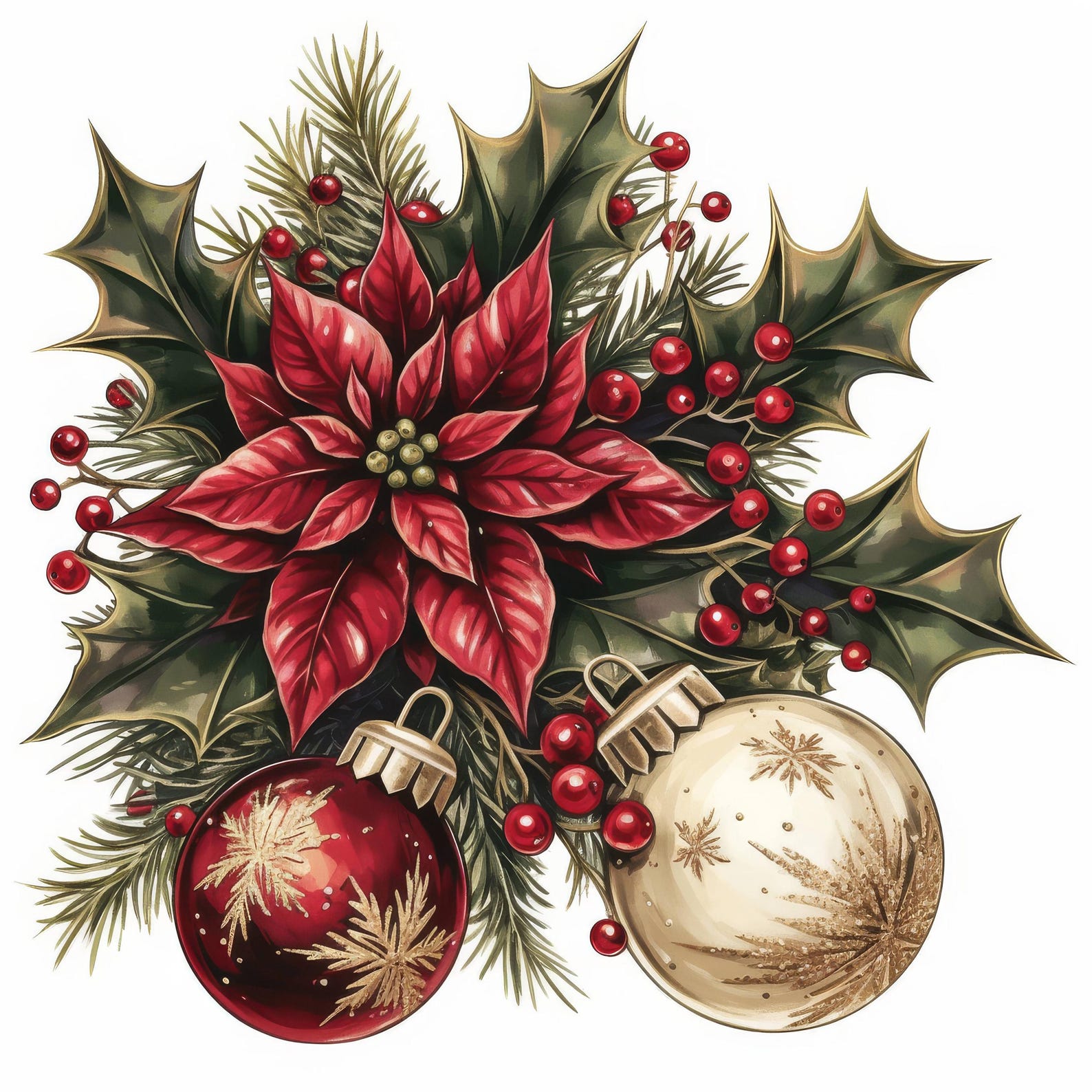 11 Christmas Clipart | Shiny Christmas Decoration Clipart | Printable ...