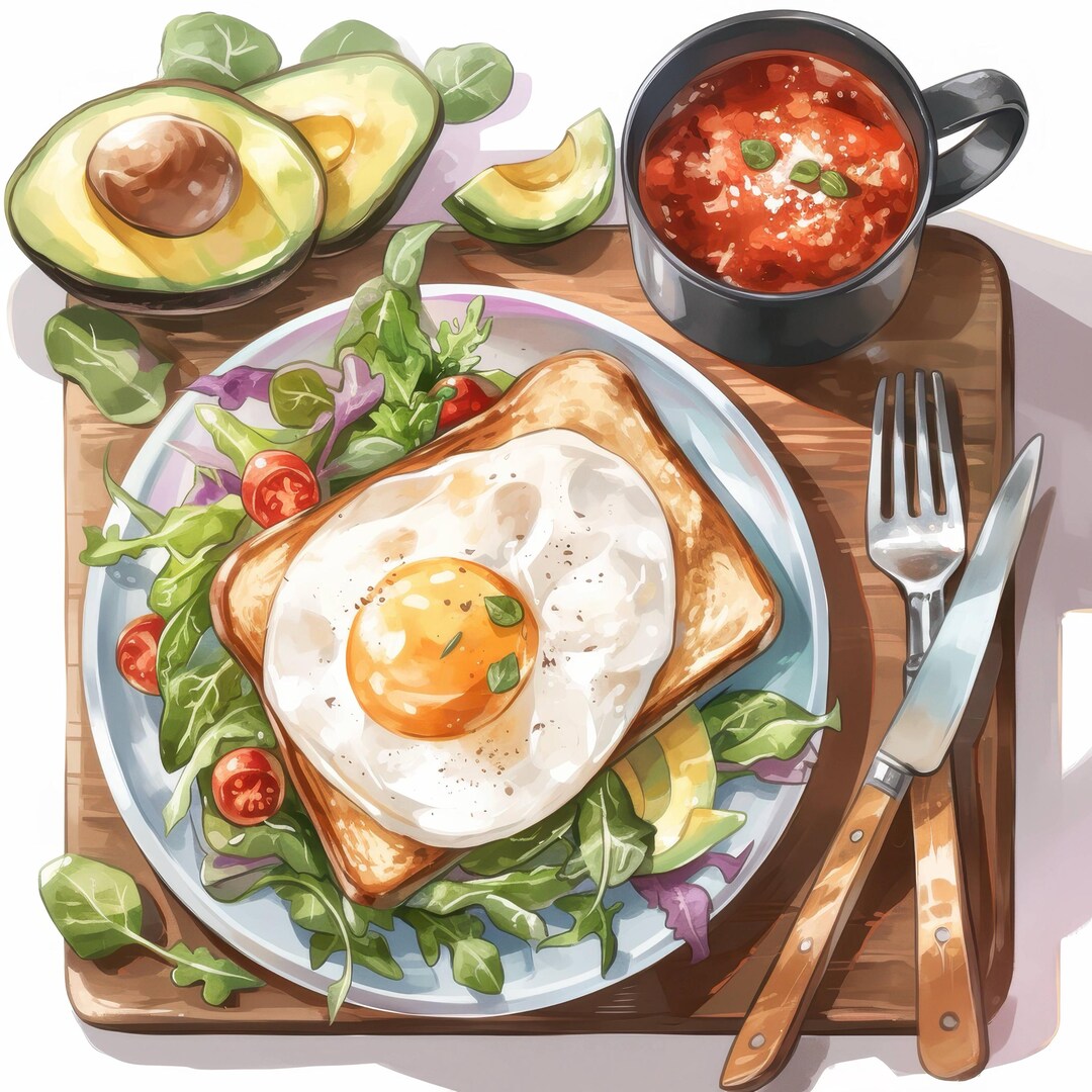 11 Brunch Breakfast Clipart Bundle, Cozy Morning Food Illustration ...