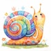 10 Happy Little Snail Clipart Bundle, Animal Illustration, Printable ...
