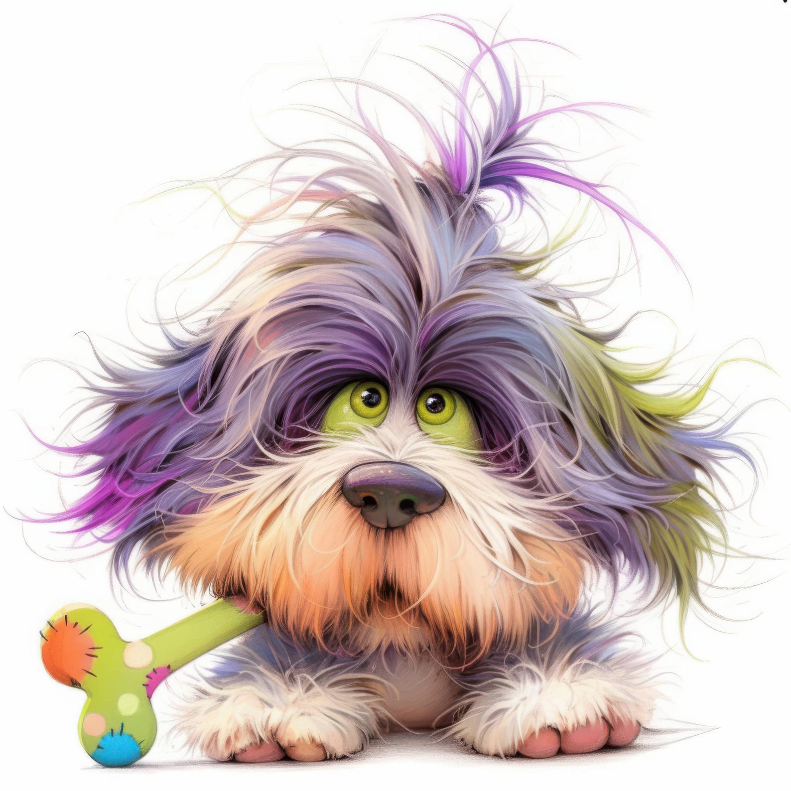 Quirky Messy Dog Clipart 12 High Res Watercolor Jpgs for Junk ...