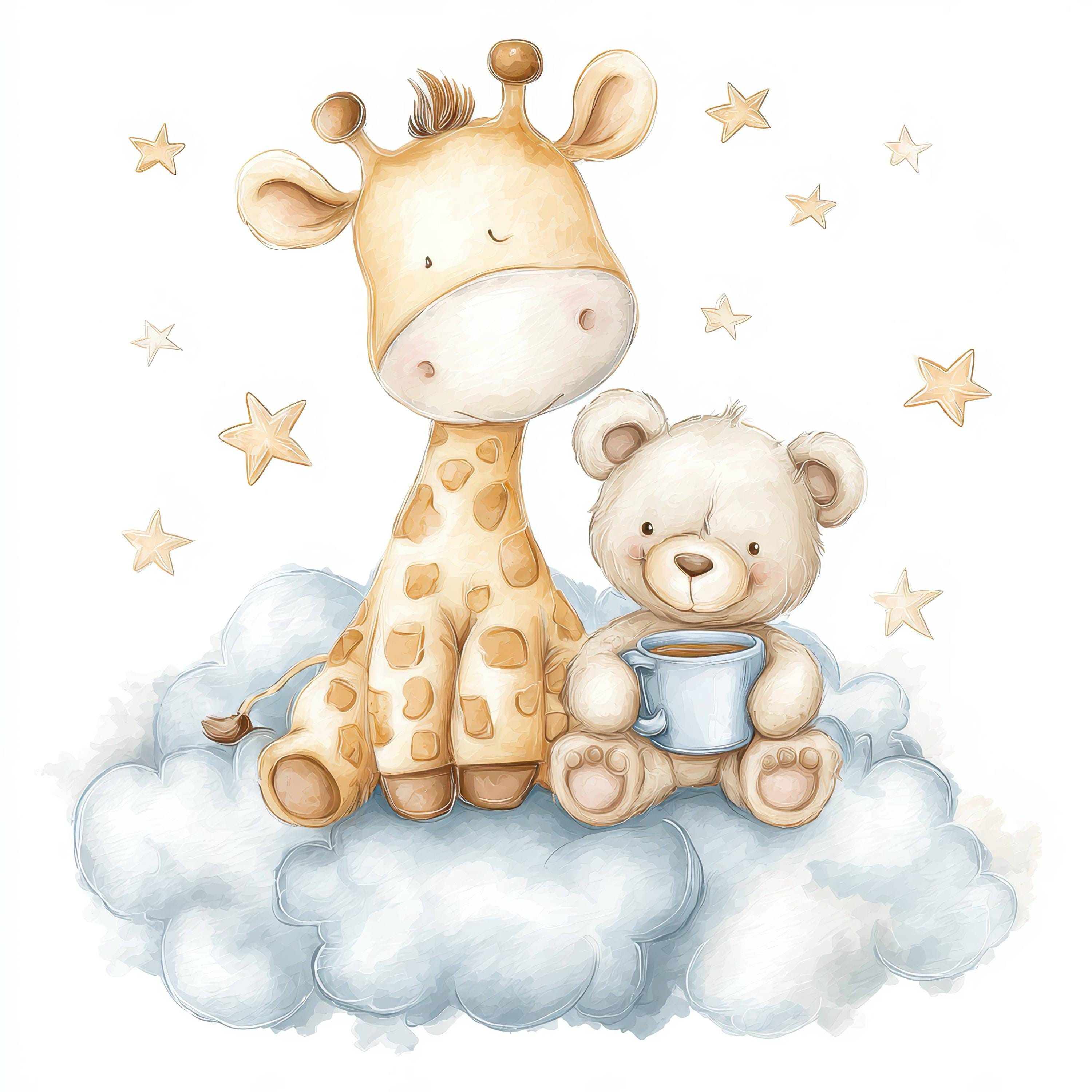 11 Baby Giraffe Clipart Bundle, Cute Safari Animal Illustration ...