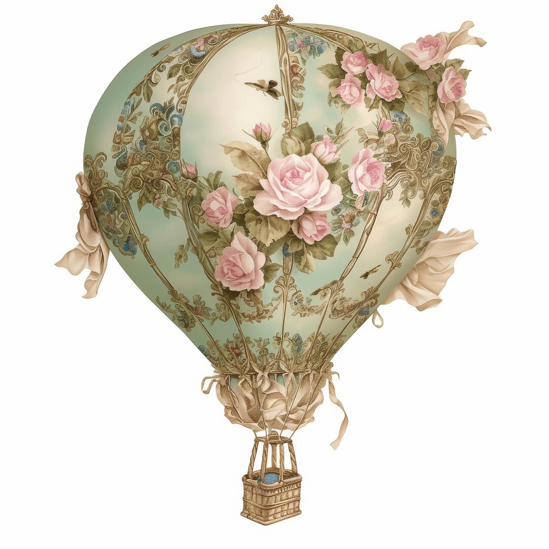 Fancy Hot Air Balloon Clip Art 10 High Res Watercolor Jpgs Junk ...