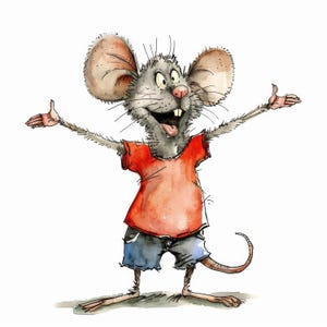 10 Funny Frazzled Mouse, Commercial Use, Whimsical Mice Ephemera ...