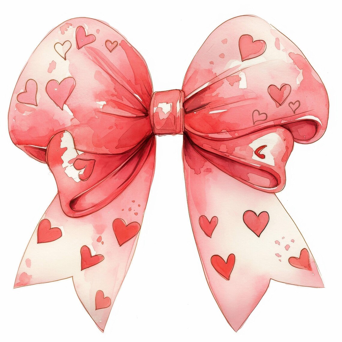 11 Heart Bow Pattern Watercolor Clipart, Romantic Embellishment ...