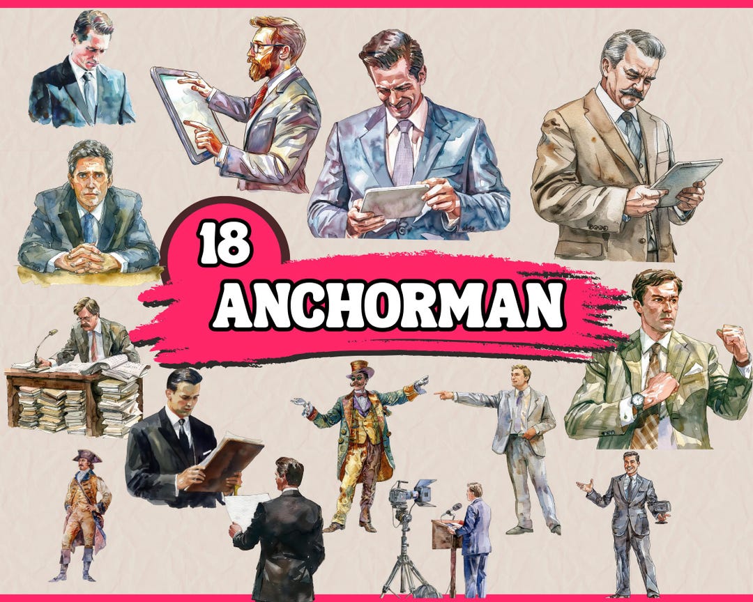 18 PNG Anchorman Clipart | TV Presenter Clipart, Showman With Suit ...