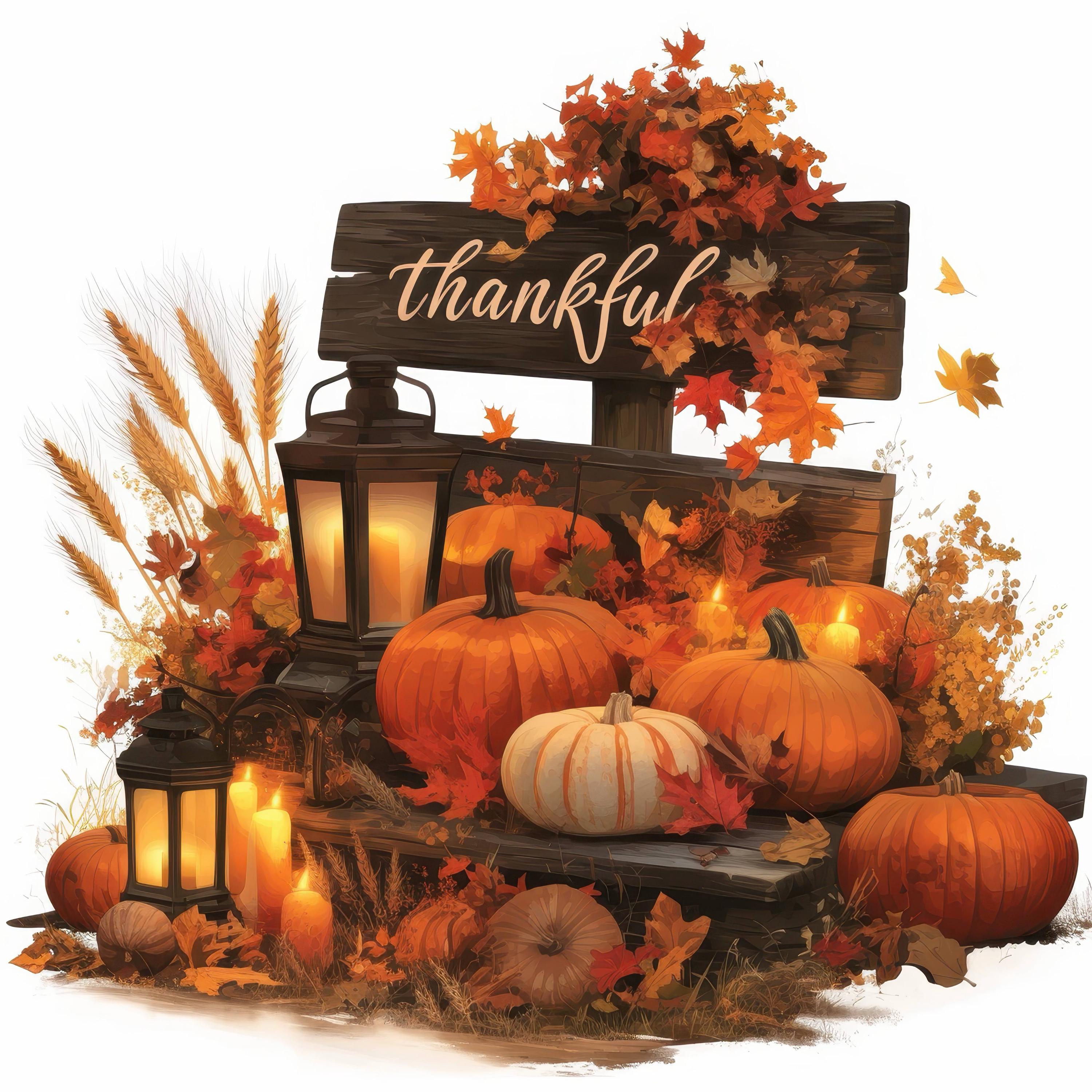 15 Fall Thanksgiving Clipart Bundle, Seasonal Autumn Harvest ...
