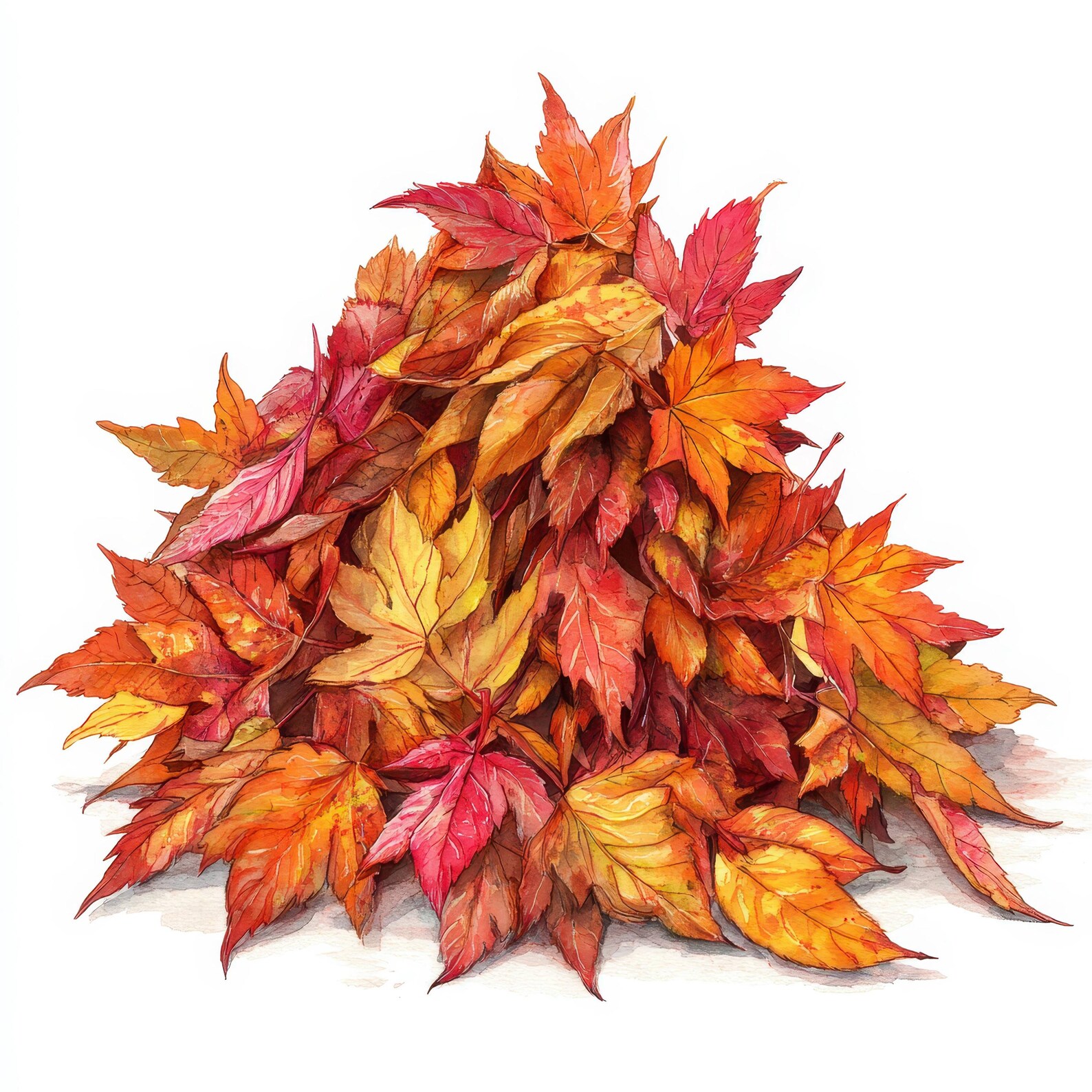 16 Festive Fall Leaves Clipart Bundle, Seasonal Autumn Foliage ...