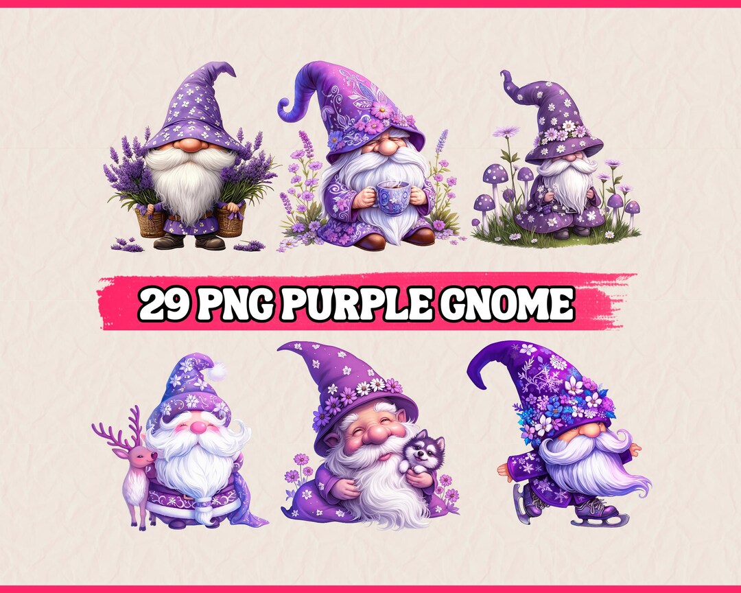 29 PNG Cute Purple Gnomes Clipart | Sweet Gnome, Whimsical Fantasy ...