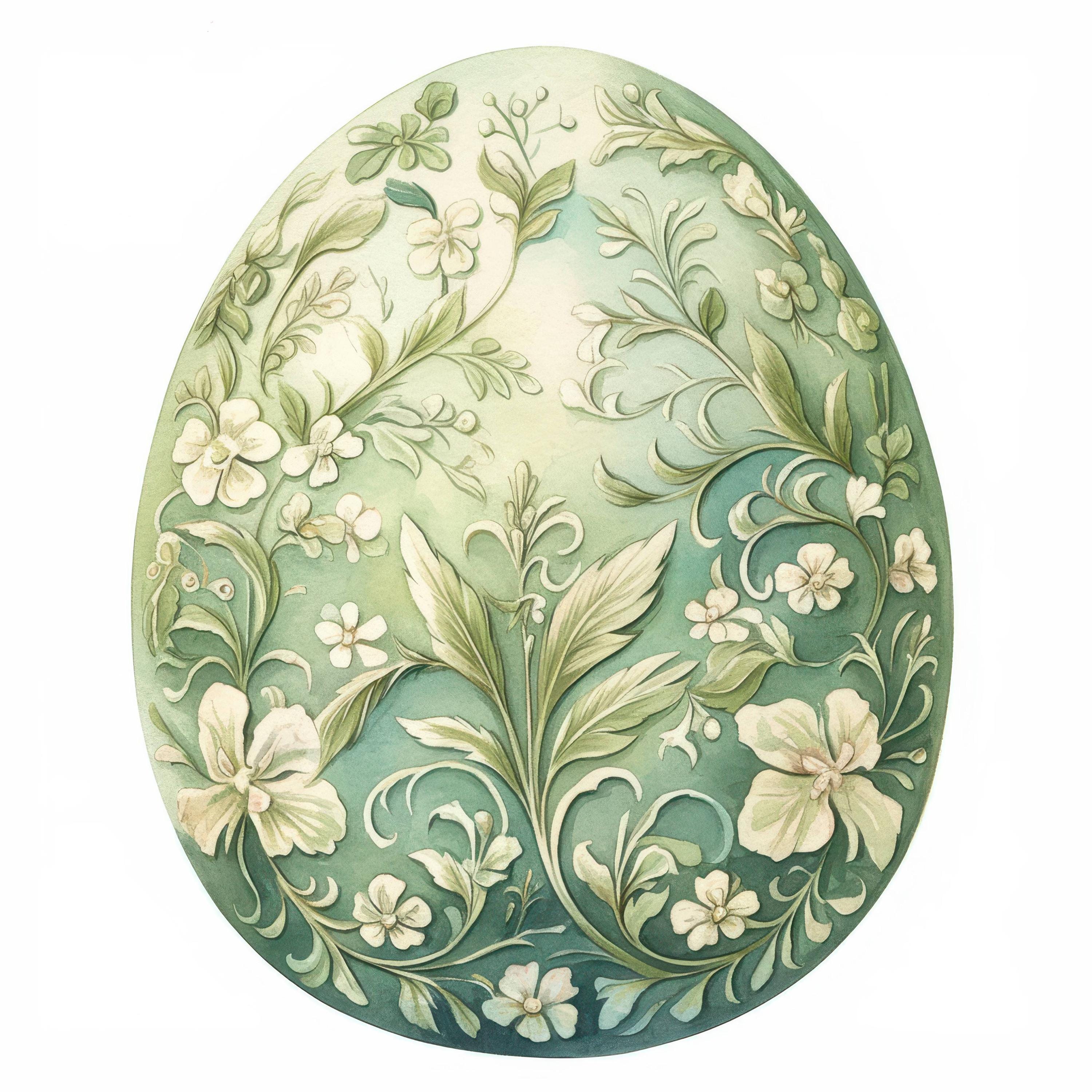 11 Floral Easter Eggs Clipart, Flower Pattern Eggs Illustration ...