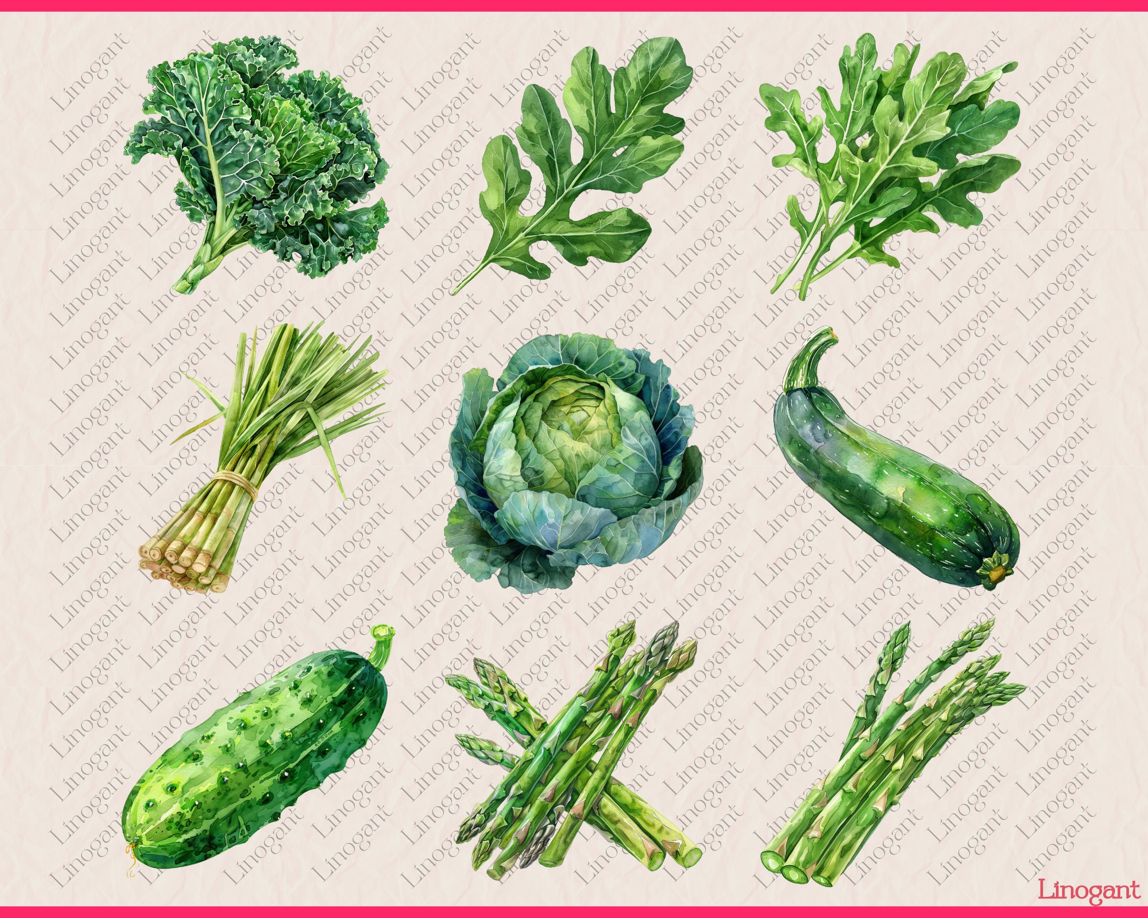 Watercolor Vegetables Clipart Bundle, Food Clip Art Set, Veggie PNG ...