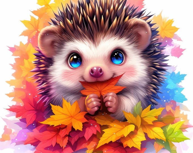 Autumn Hedgehog Clipart Bundle | Fall Woodland Animal Art (digital ...