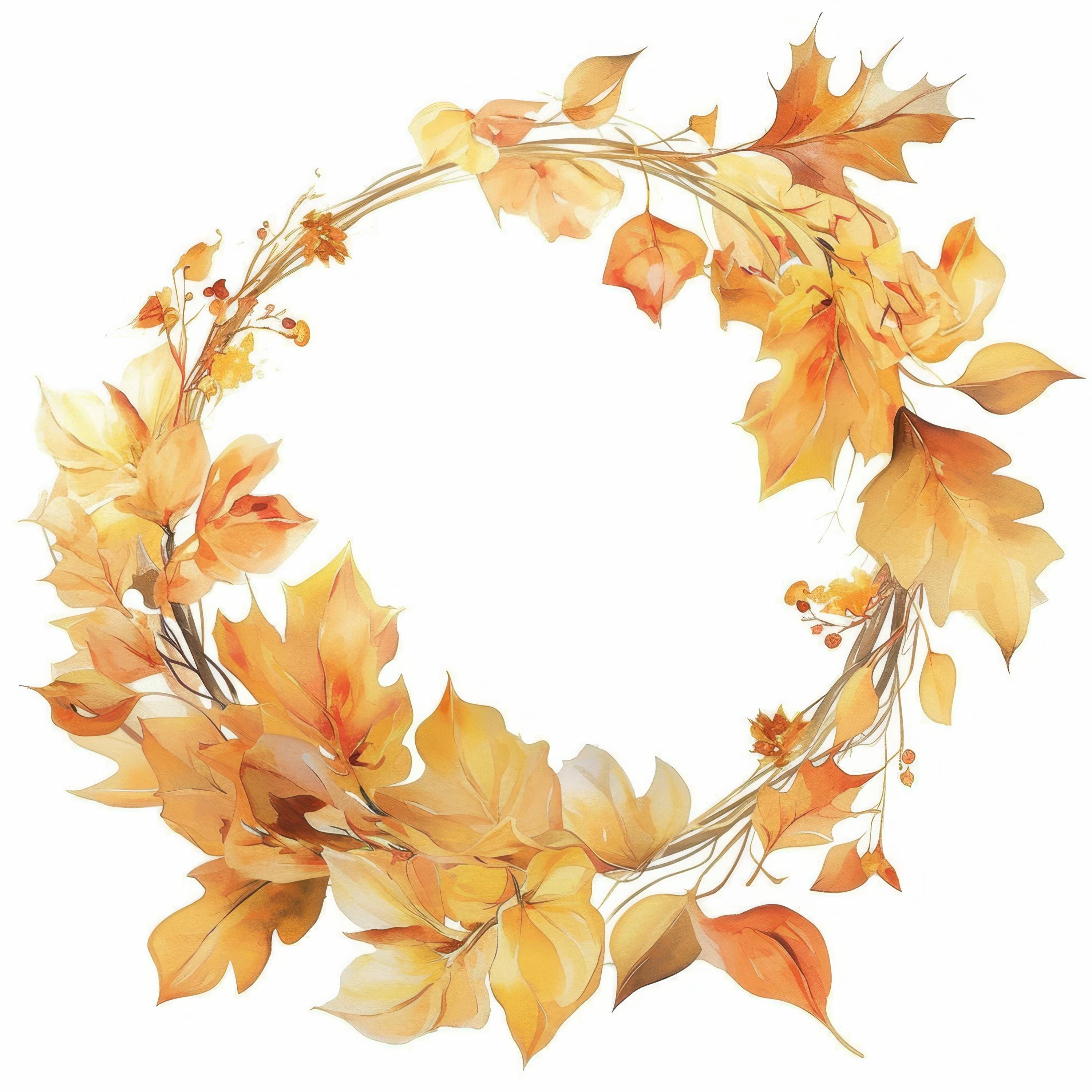 11 Fall Frame Clipart Bundle, Autumn Leaves Border Illustration ...