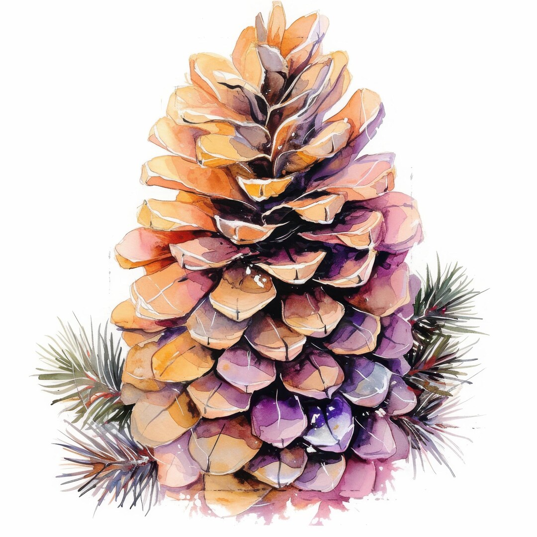 10 Fall Pinecones Clipart Bundle, Autumn Pinecone Elements, Printable ...