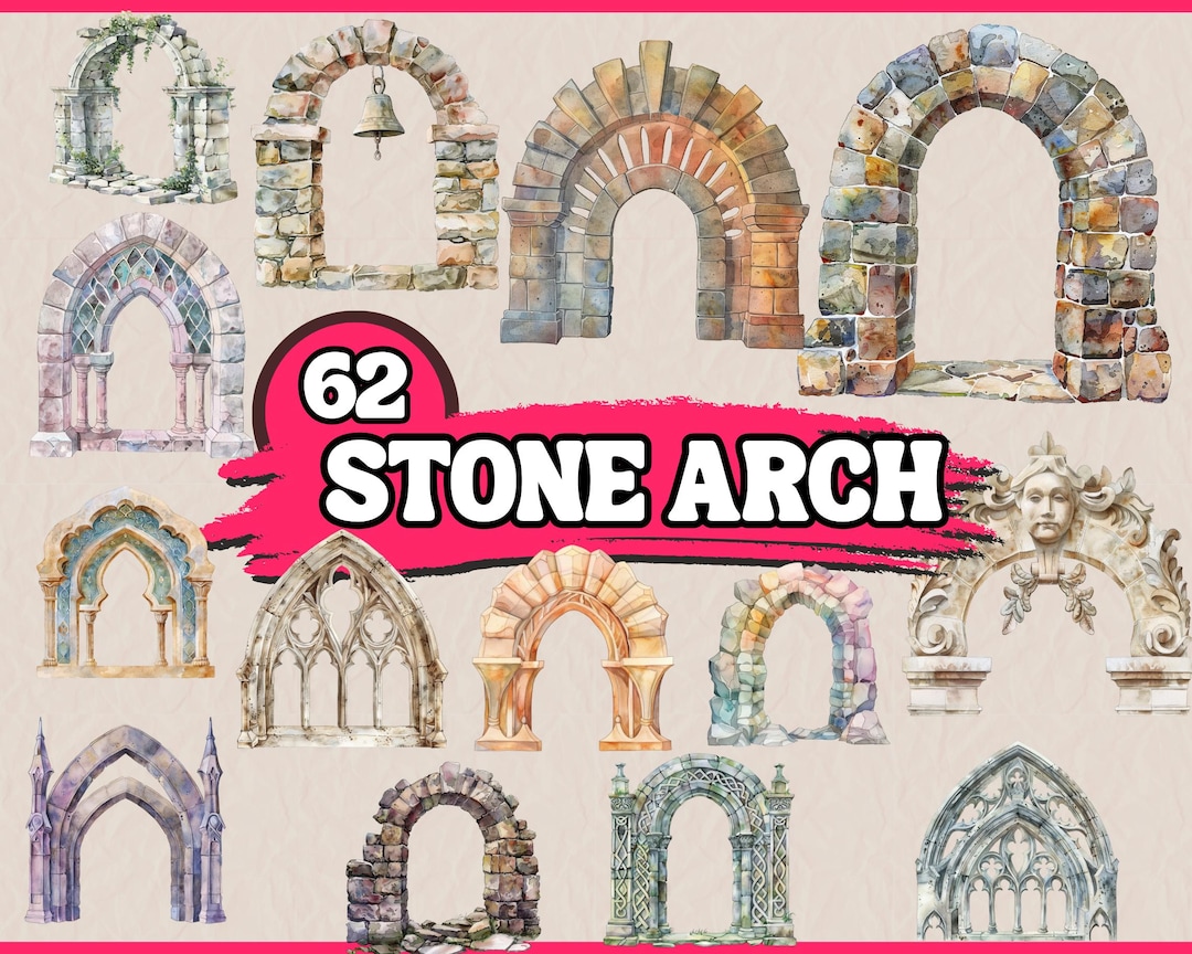 62 PNG Stone Arch Clipart | Arch Made of Rocks With Historical Columns ...