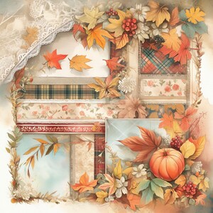 Vintage Fall Leaves Paper Clip Art Bundle 10 High Res Watercolor Jpgs ...