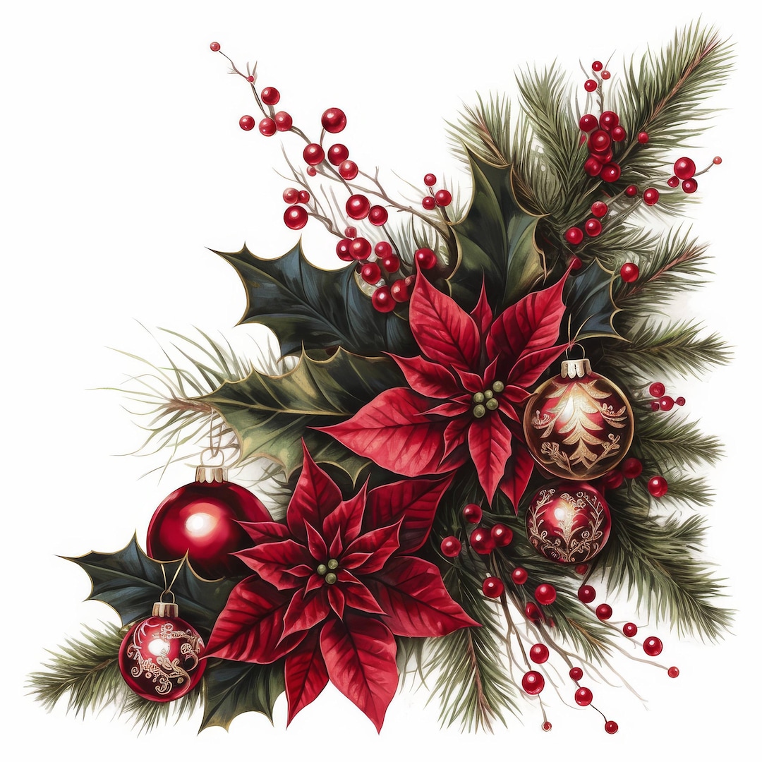 10 Christmas Clipart | Christmas Decoration With Leaves Clipart ...