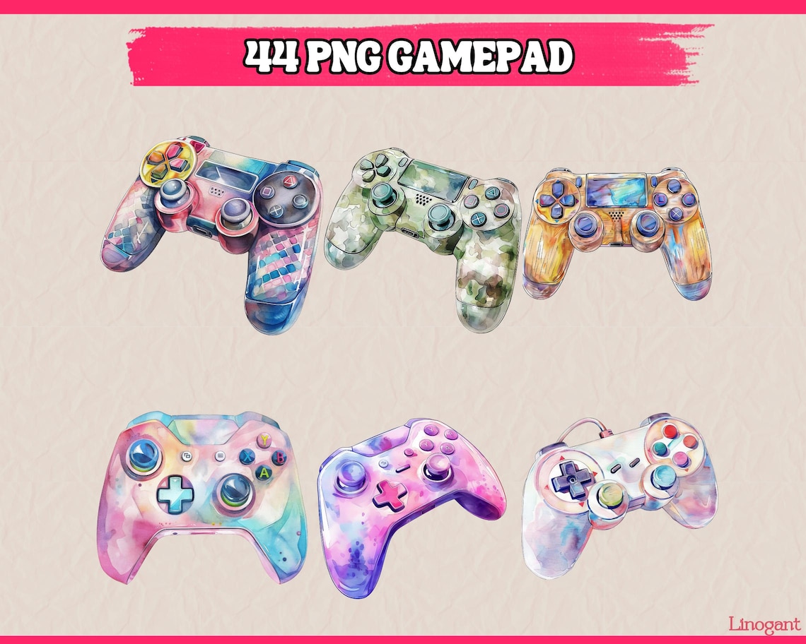 44 PNG Gamepad Clipart, Gaming Controller Illustrations, Colorful ...