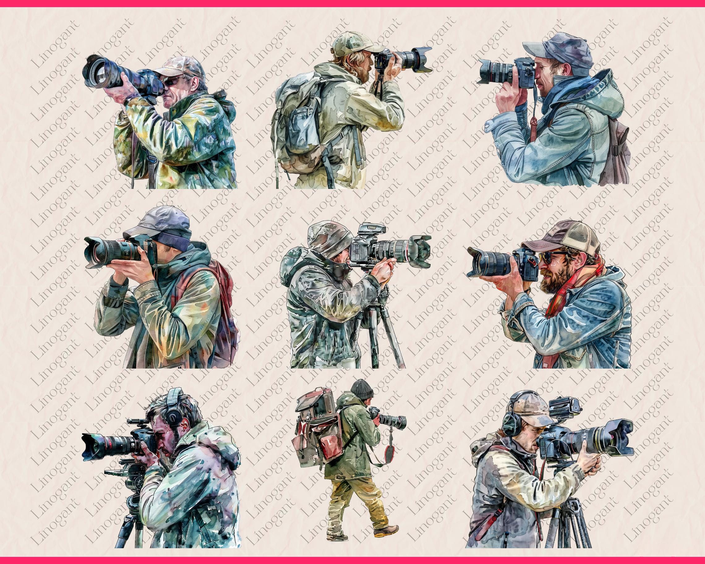 27 PNG Cameraman Clipart Watercolor Realistic Camera Man Clipart With ...